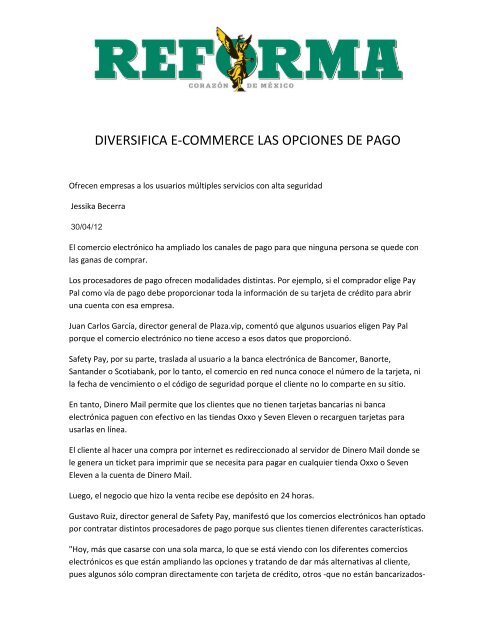 diversifica e-commerce las opciones de pago - Intranet EBC