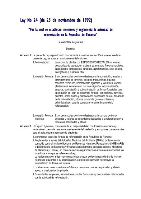Ley No 24 (de 23 de noviembre de 1992)