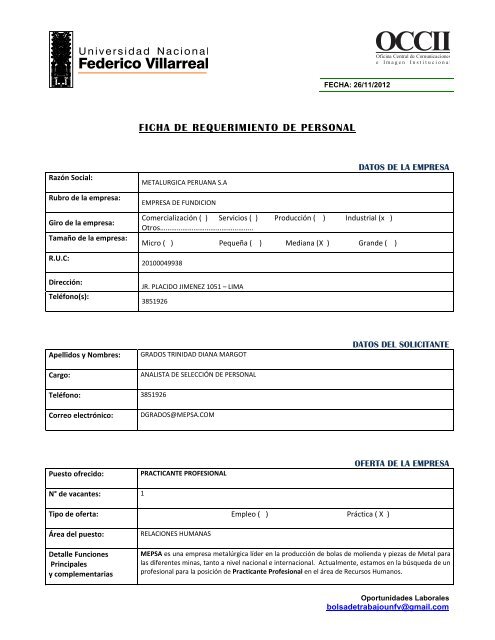 REQUERIMIENTO DE PERSONAL