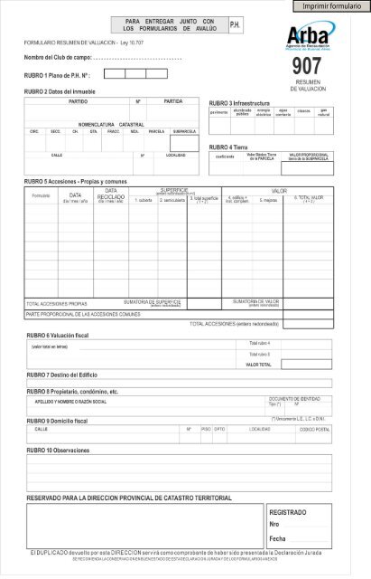Imprimir formulario - Arba