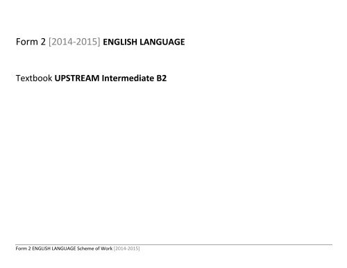 English Language Form 2 - St Joseph School, Blata l-Bajda
