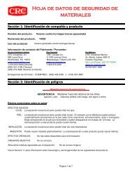 MATERIAL SAFETY DATA SHEET - CRC Industries