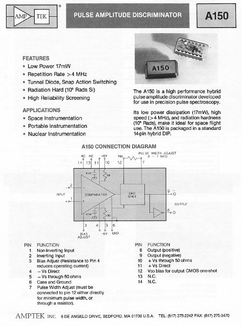 A150 Specifications - Amptek