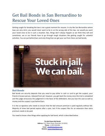 Taking the Assistance of Bail Bonds Riverside