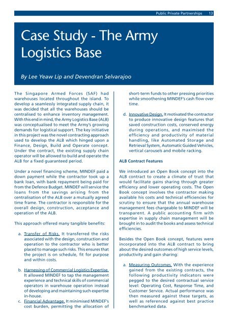 Case Study - The Army Logistics Base - Civil Service College