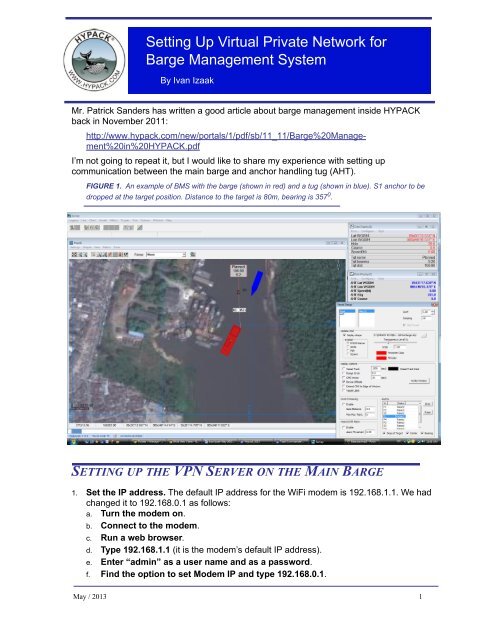 Setting Up Virtual Private Network for Barge Management ... - Hypack