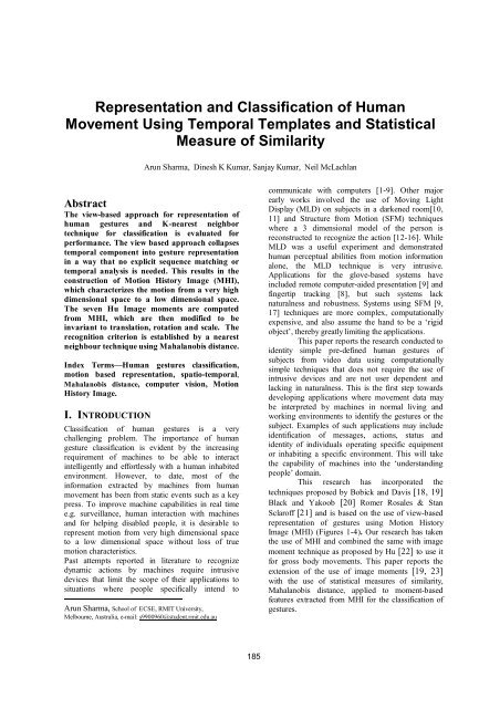 Representation and Classification of Human Movement Using ...