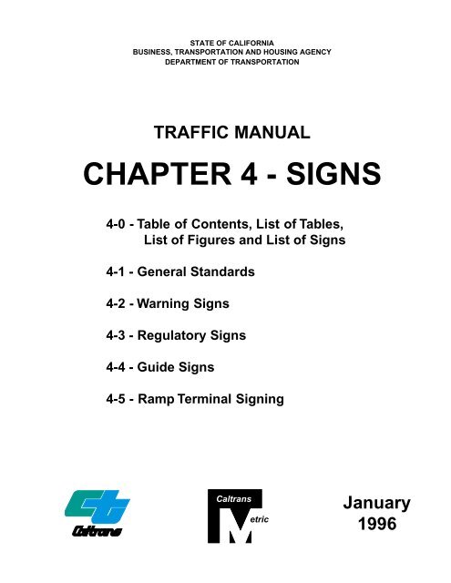 Caltrans Sign Chart