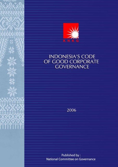 Indonesia's Code of Good Corporate Governance - European ...