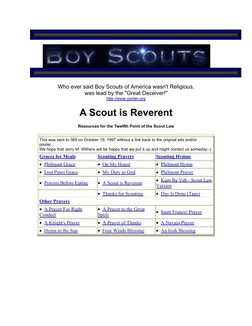 Prayers for Scouts - Troop 586