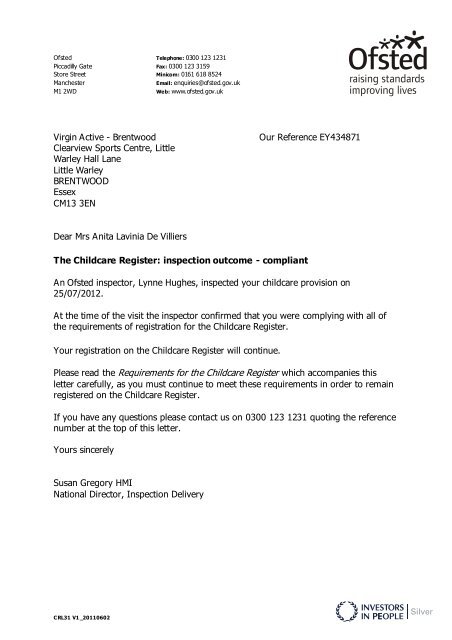 Virgin Active - Brentwood Clearview Sports Centre, Little ... - Ofsted