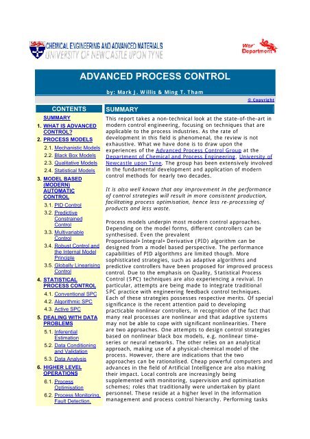ADVANCED PROCESS CONTROL