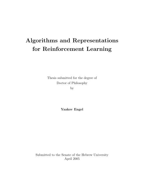 Algorithms And Representations For Reinforcement Learning 2326