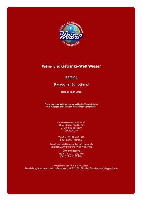 Wein- und Getränke-Welt Weiser - The Whisky Trader