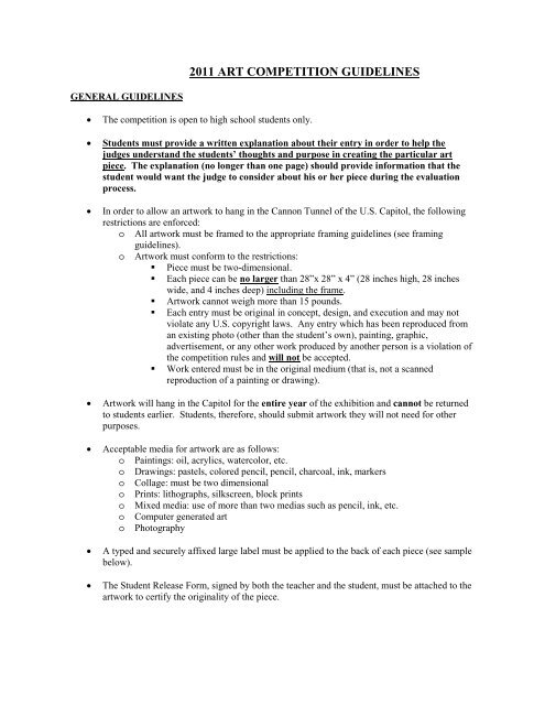2007 ART COMPETITION GUIDELINES - Paul Ryan