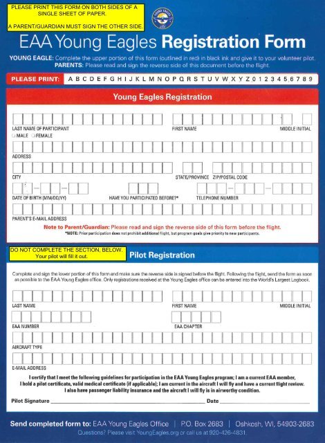 Young Eagles Registration Form - EAA Chapter 64