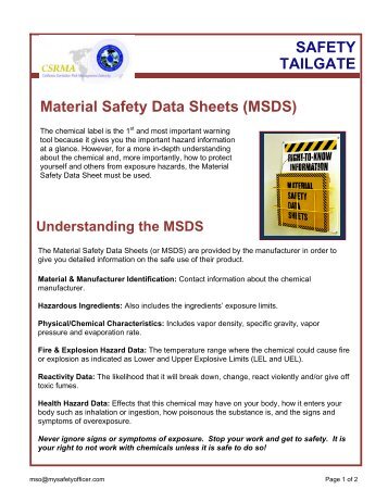 MSDS - Material Safety Data Sheet