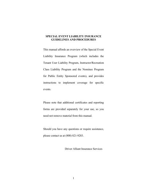 special event liability insurance - ABAG PLAN Risk Management ...