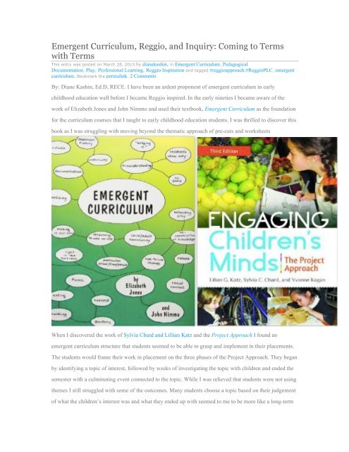 Emergent Curriculum, Reggio, and Inquiry: Coming to Terms with Terms
