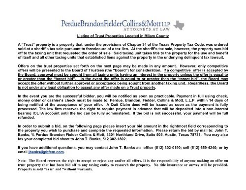 Milam County - Perdue Brandon Fielder Collins & Mott LLP