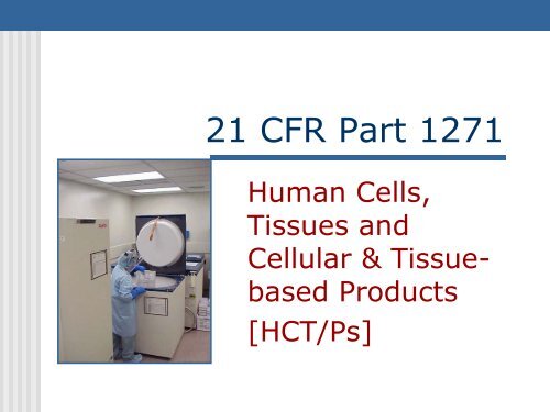 21 CFR Part 1271