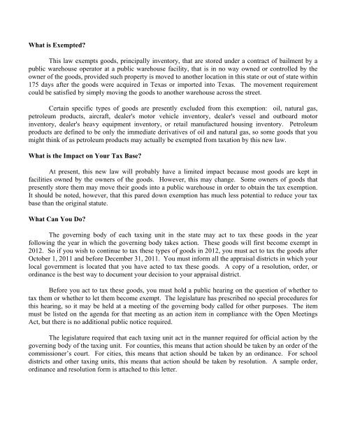 What is Exempted? This la