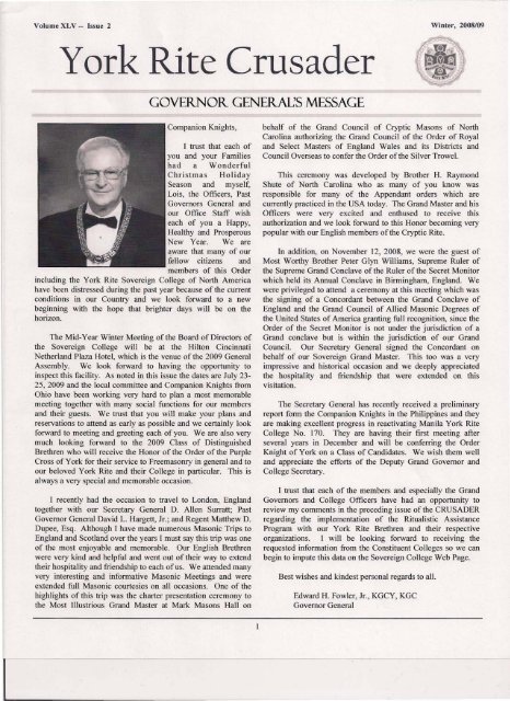 edition - York Rite Sovereign College