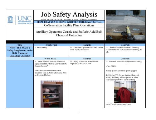 Caustic and Sulfuric Acid Bulk Chemical Unloading - Department of ...