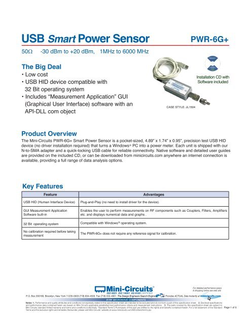 PWR-6G+ USB Smart Power Sensor - Mini-Circuits