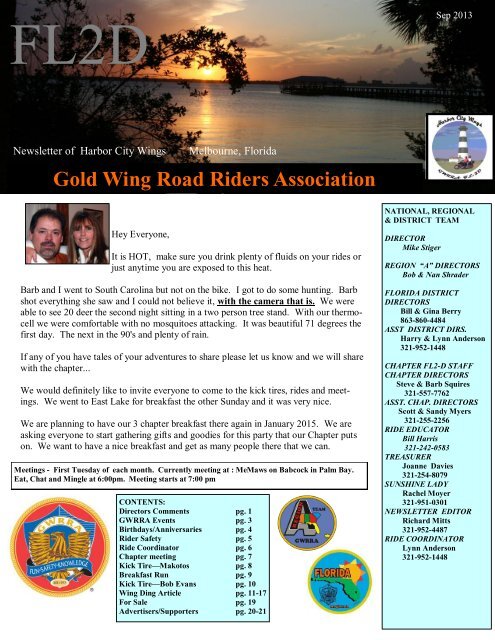 Gold Wing Road Riders Association - GWRRA Chapter FL2-D