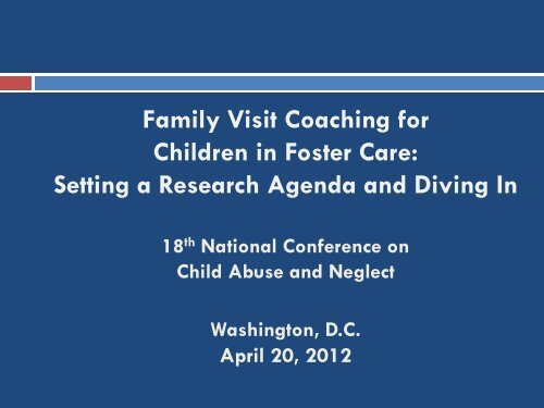 Family Visit Coaching for Children in Foster Care: Setting ... - Pal-Tech