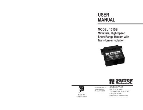 Model 1010B Manual - Patton