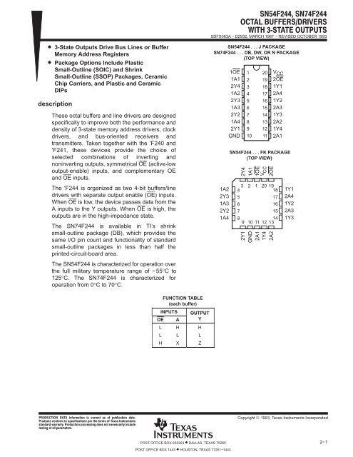 Octal Buffers And Line Drivers With 3-State Outputs - PC Components