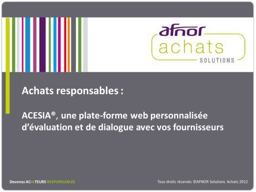 ACESIA - AFNOR Solutions Achats