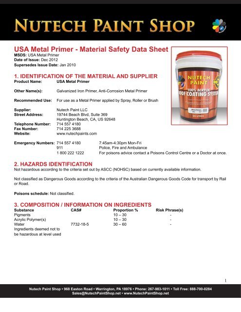 AC Metal Primer MSDS - iMetal.net