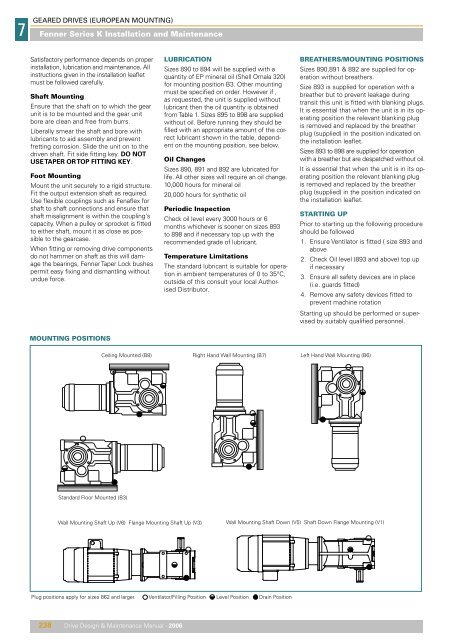Series K Gearbox Installation - Fenner® Power Transmission