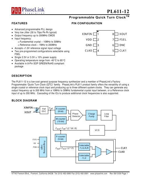 Programmable Quick Turn Clock - Phaselink.com