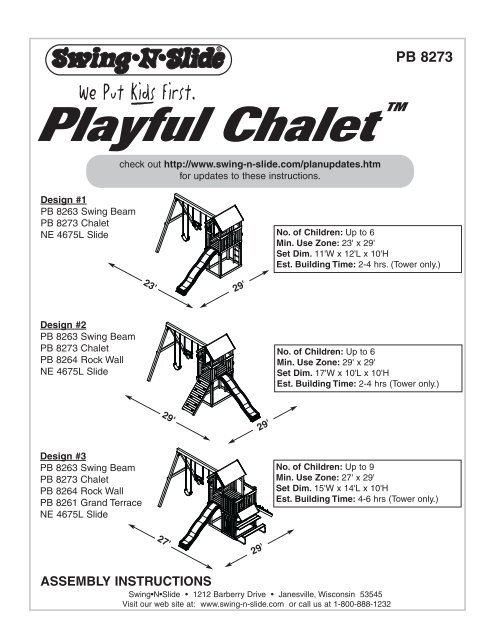 Playful Chalet Assembly Instructions - Swing-N-Slide
