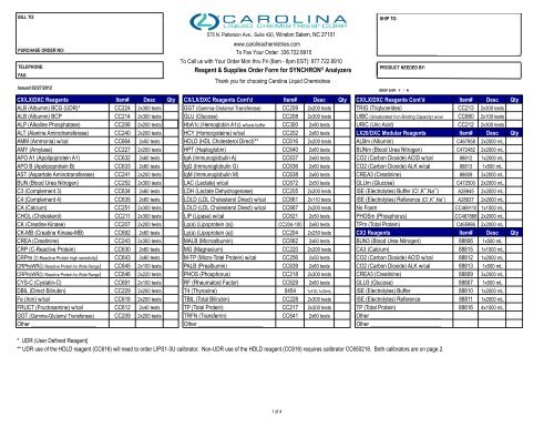 clc - order form - synchron 20120227 - Carolina Liquid Chemistries