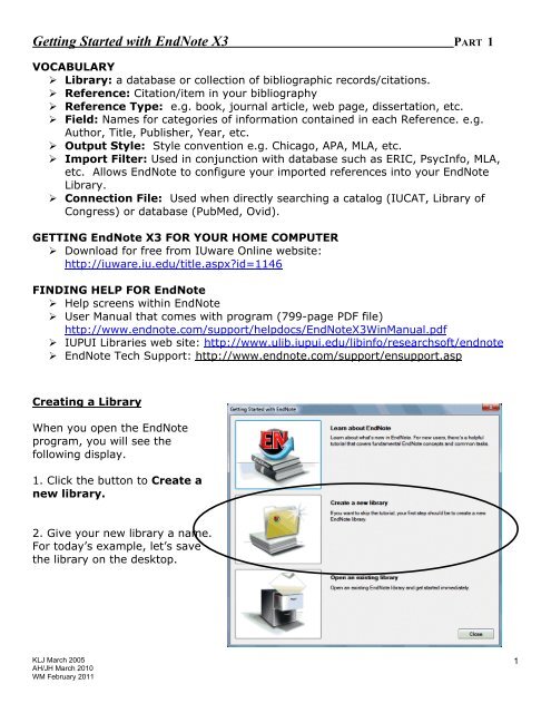 Endnote for Beginners - IUPUI University Library