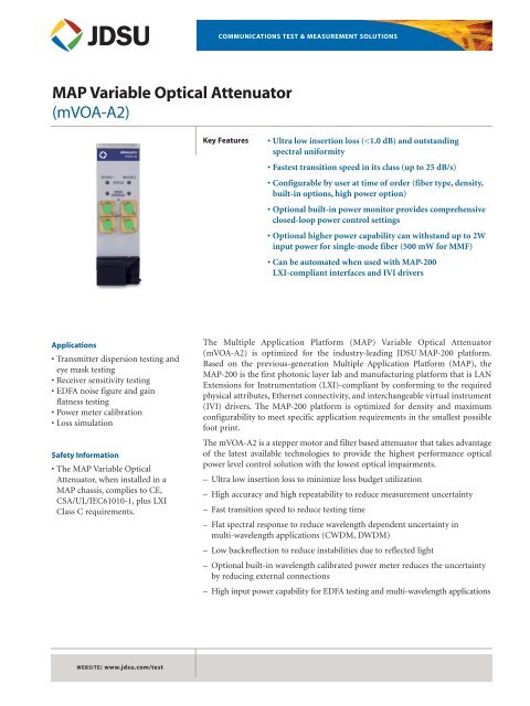 MAP Variable Optical Attenuator - JDSU