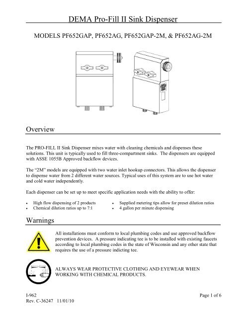 DEMA Pro-Fill II Sink Dispenser