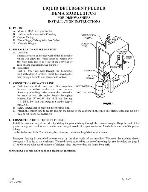 liquid detergent feeder dema model 217c-3 - Industrial Solenoid ...