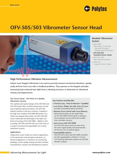 OFV-505/503 Vibrometer Sensor Head