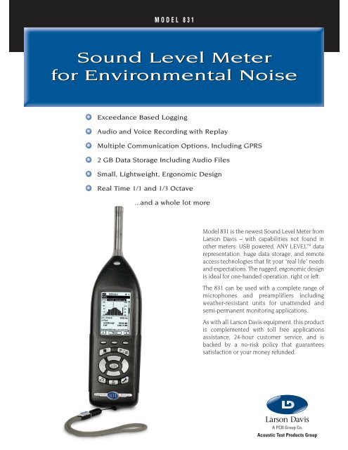 Sound Level Meter for Environmental Noise Sound Level Meter for ...