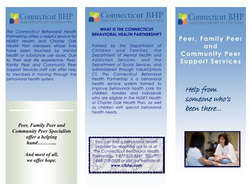 CT BHP Peer Support Services Brochure (English) - Connecticut ...