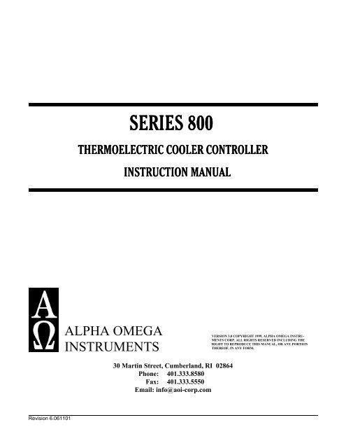 AlphaOmega Series 800 Temperature ... - Instruments Top Level