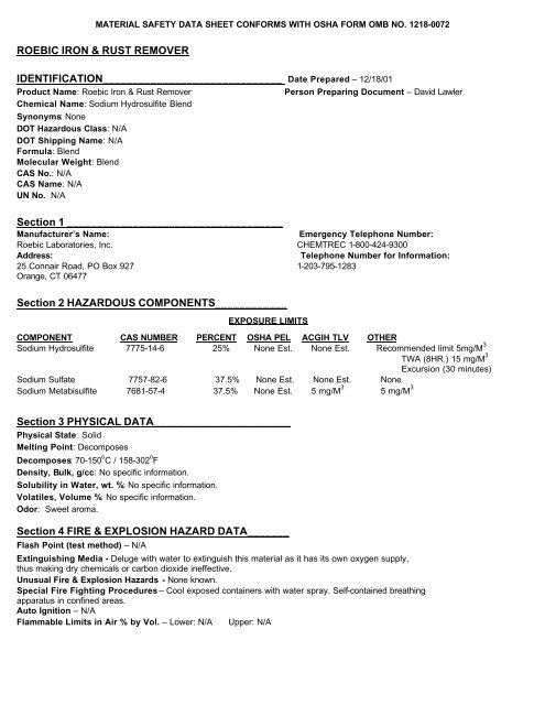 Material Safety Data Sheet PDF Toxicity Benzene, 55% OFF