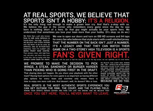 Main Menu - Real Sports