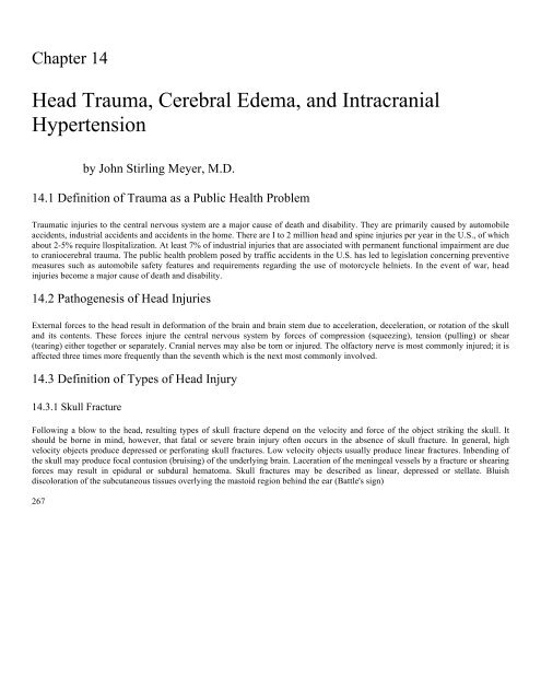 Head Trauma, Cerebral Edema, and Intracranial Hypertension